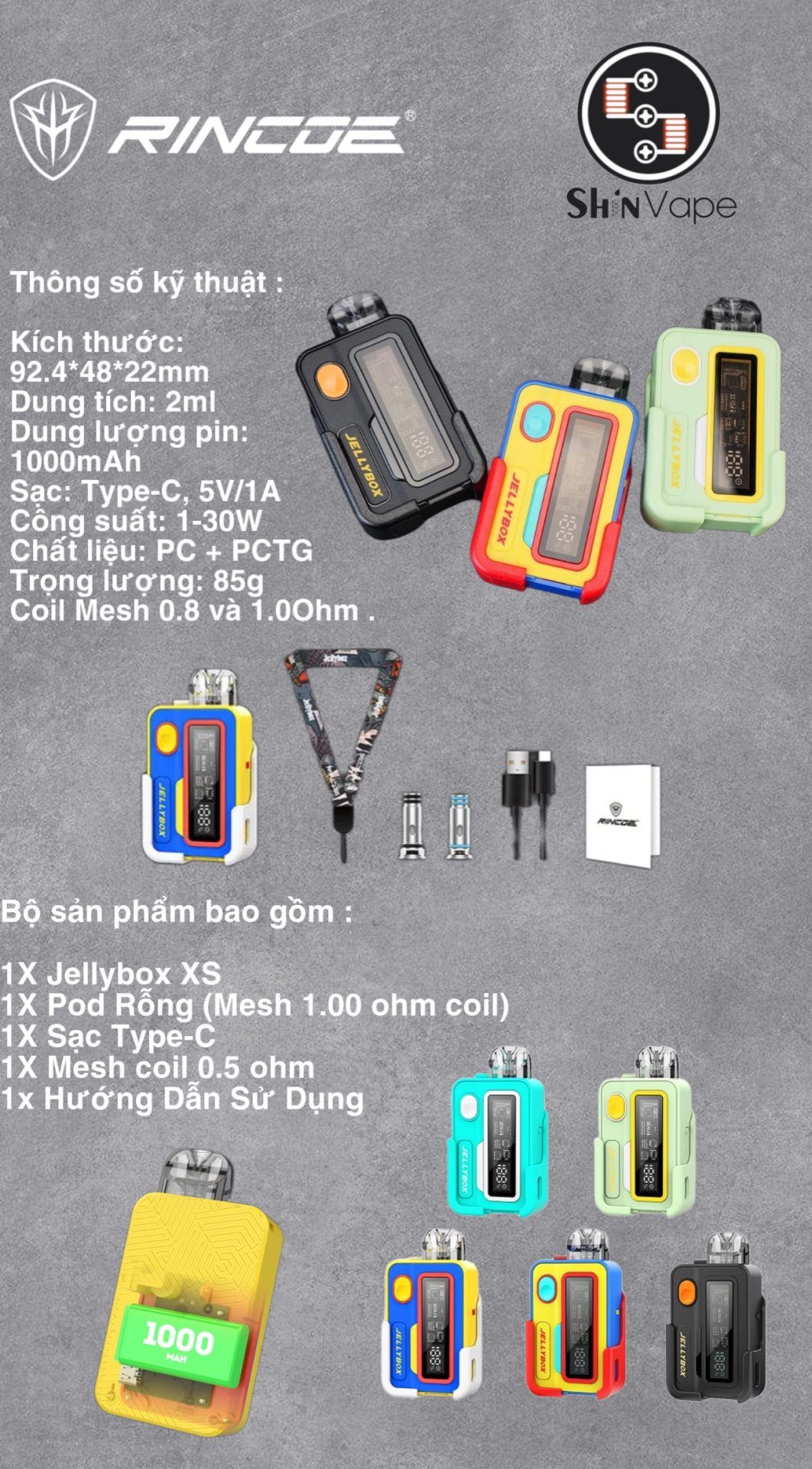 Jellybox XS 30w by RINCOE | Shin Vape Cần Thơ
